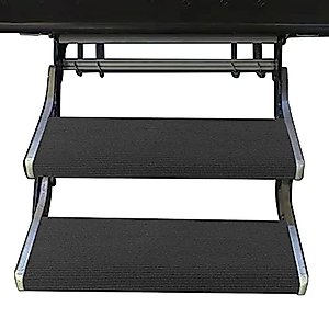 NEWFOM RV Step Rug Wraparound Radius Camper Stair Cover Trailer Step Carpet 18-23 Inch Wide RV Step Covers 2PCS (18" Width, 8-9" Depth 2pcs)