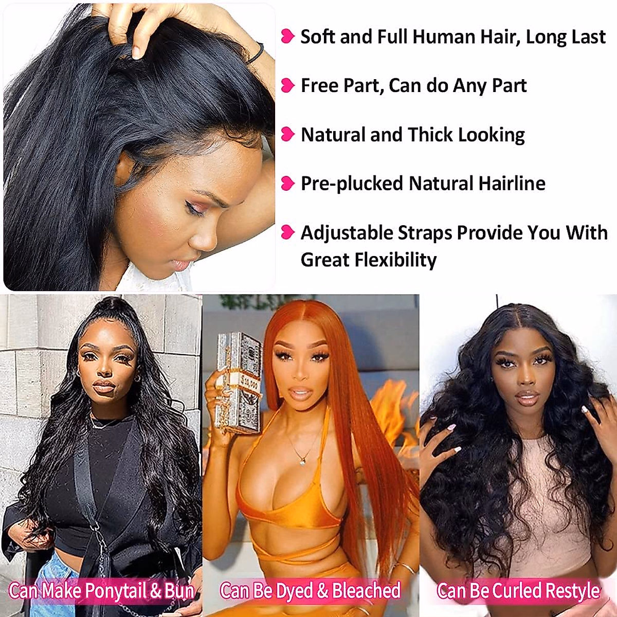 LRSICAL Lace Front Wigs Human Hair Straight 5x5 HD Lace Closure Wigs Human Hair Pre Plucked 180 Density Straight Human Hair Wigs for Black Women (5x5 Hd Lace Closure Wigs, 20 Inch, Straight)