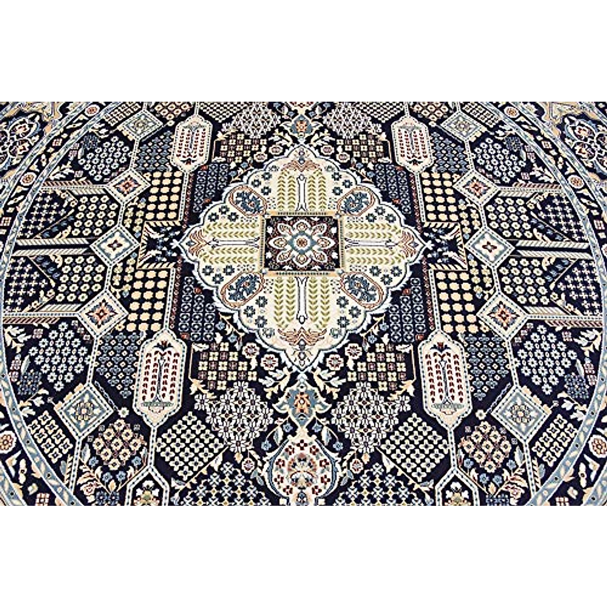 Unique Loom Narenj Collection Area Rug - Liverpool (10'Round, Navy Blue/ Beige)