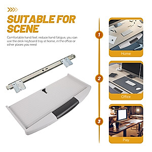 Angoily 1 Set Keyboard Tray Drawer Plastic Trays Office Desk Accessories Desk Tray Keyboard Holder Keyboard Shelf Under Desk Sliding Keyboard Under Desk Mount Slider Table Abs