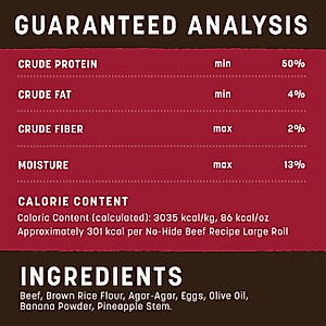 Earth Animal No Hide Large Beef Flavored Natural Rawhide Free Dog Chews Long Lasting Dog Chew Sticks | Dog Treats for Large Dogs | Great Dog Chews for Aggressive Chewers (1 Pack)