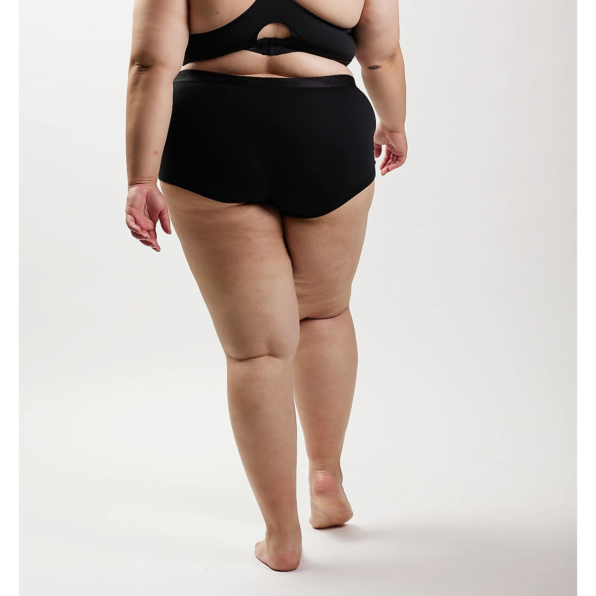 TomboyX Boy Short Underwear For Women, Cotton Stretch Comfortable Boxer Briefs Panties, X-Large/Black Rainbow