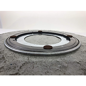 Concrete Lazy Susan Unique Slate Imprint Texture, Hand Crafted, Gray, Turntable, 360 Degree Swivel, Made in USA, 18" Textured Cement Lazy Susan, Home Decor by Concrete Resurrection
