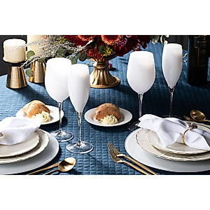 Barski Goblet - White Wine Glass - Crystal Glass - Water Glass - Opal White - Stemmed Glasses - Set of 6 Goblets - 14 oz Made in Europe