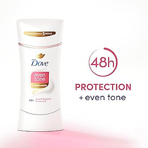 Dove Even Tone Antiperspirant Deodorant Stick Peach Blossom & Rice Milk 3 Count 2.6 oz