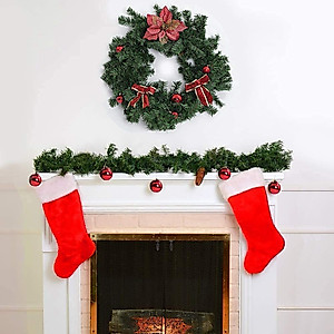 MarKnig 2 Pack Green Christmas Garland for Holiday Decoration, 9 FT Premium Quality Artificial Greenery Plant for Home, Fireplaces, Chandeliers, Stairs, Gate, Garden, Wedding Party, Outdoor/Indoor (2)