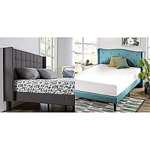 ZINUS Dori Upholstered Platform Bed Frame, Full & 10 Inch Green Tea Memory Foam Mattress/CertiPUR-US Certified/Bed-in-a-Box/Pressure Relieving, Full