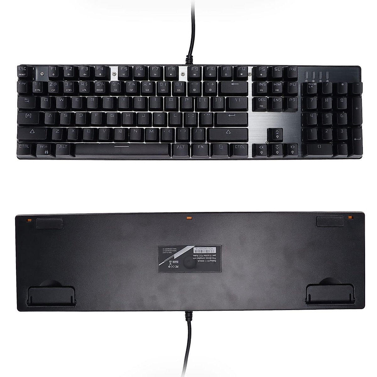 Byged Mechanical Keyboard, 104 Keys RGB Keyboard Wired PC Gaming Keyboard Durable Mechanical USB Keyboard with Blue Switch, for Desktop Laptop