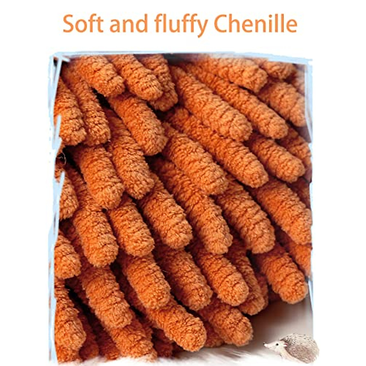 PIAOPIAO 2 Pack Cute Animal Chenille Hand Towels, Fuzzy Ball Hand Towel with Loop, Hanging Hand Towels for Bathroom, Kitchen (Yellow)