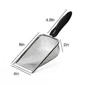 REPTI ZOO 2PCS Reptile Sand Fine Mesh Reptile Scooper Bearded Dragon Sand Shovel Terrarium Substrate Durable Litter Cleaner Corner Scoop Combo Set