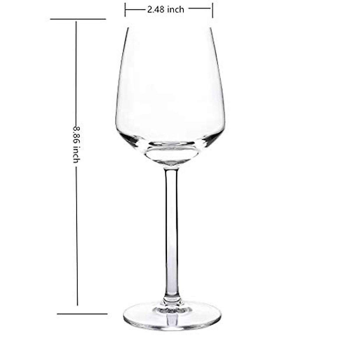 Classic14OZ Premium Quality Plastic Acrylic Stem Wine Glasses , Set of 6 -Clear, Dishwasher Safe, BPA Free (clear, 6)