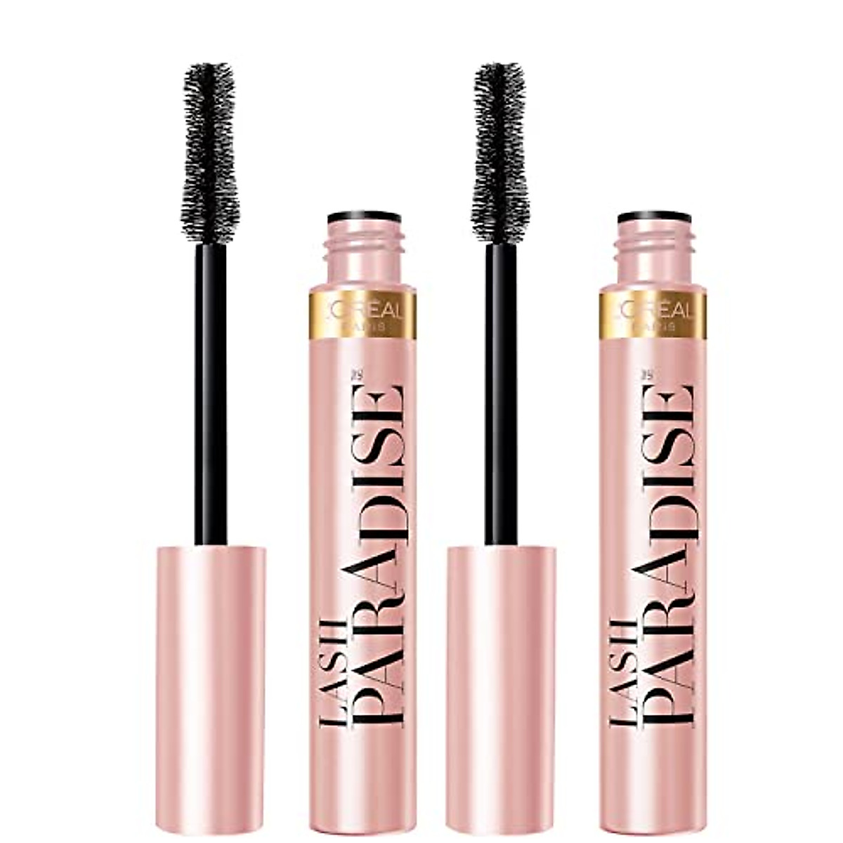 L'Oreal Paris Voluminous Makeup Lash Paradise Mascara, Voluptuous Volume, Intense Length, Feathery Soft Full Lashes, No Flaking, No Smudging, No Clumping, Blackest Black, 0.25 Fl Oz (Pack of 2)