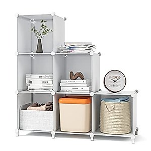 GIMTRR Closet Organizers and Storage, 6 Cubes Storage Organizers, Portable Closet Storage Shelves, Cubby Closet Storage Cabinet Shelf, Bookcase Bookshelf for Kids Room, Bedroom, Office, White