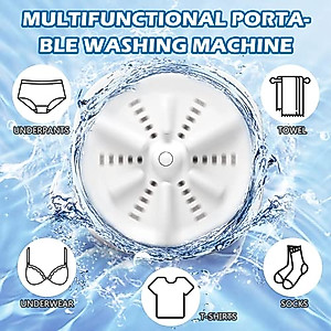 Mini Washing Machine, Upgraded Ultrasonic Portable Washer with Remote & Suction Cup, Small Washer Machine for College Rooms, Travel, Home and Apartment Laundry, 3 Mode Adjustable & Blue Light
