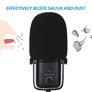 Microphone Pop Filter - Mic Foam Windscreen Cover Compatible with Elgato Wave:3 Premium USB Condenser Microphone to Blocks Out Plosives by YOUSHARES