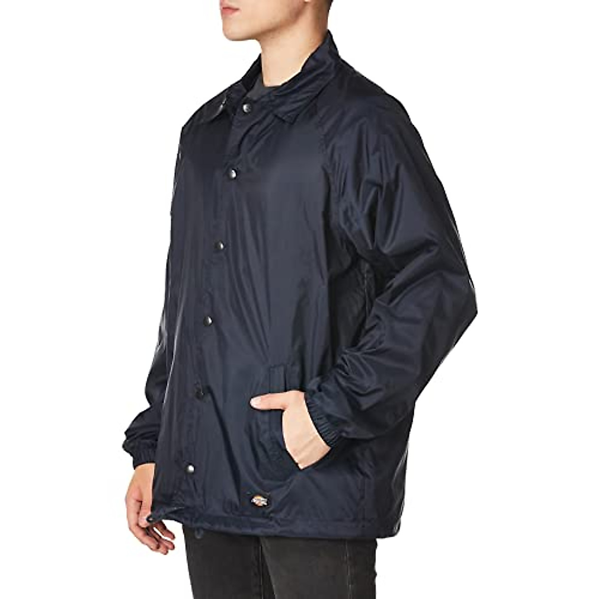 Dickies Men's Snap Front Nylon Jacket, Dark Navy, X-Large