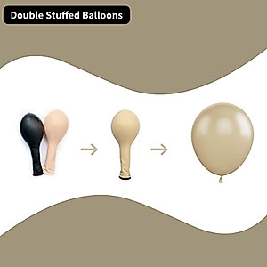 White Sand Balloons Set, 60 Packs 12 Inch Double Stuffed Beige Boho Balloons with Metallic Chrome Champagne Nude Neutral Cream Balloon for Bridal Shower Baby Shower Birthday Wedding Party Decoration