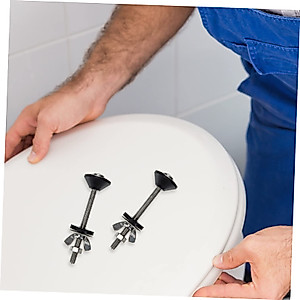 FUOYLOO 1 Pair Toilet Bolt Rubber Washers Toilet Washers Bolts Toilet Fixing Bolt Bolts and Nuts Kit Stainless Screws Toilet Seats Cover Screws 304 Stainless Steel Fastener Water Tank