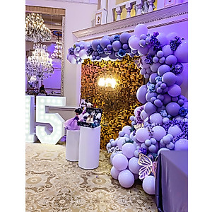 Purple Balloons Garland Arch Kit,132pcs Lavender Lilac Balloons Different Sizes 18/12/10/5 Inch,Pastel Purple Balloons for Graduation Birthday Baby Shower Wedding Party