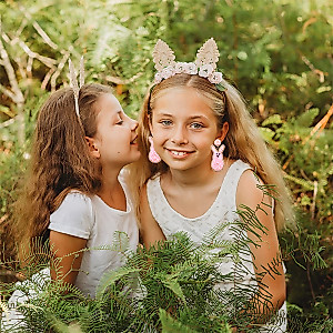 Easter Earrings Beaded Easter Bunny Earrings for Women Handmade Cute Rabbit Drop Dangle Earrings Spring Holiday Jewelry Gifts (Pink)