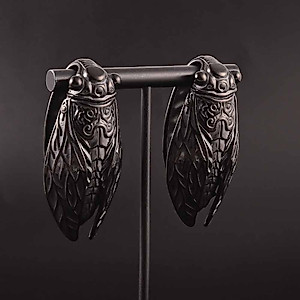 Atomhole 2PCS Upgrade Cicada Ear Gauges Hypoallergenic Ear Weights 316 Stainless Steel Ear Plugs Piercing Tunnels Stretchers Body Jewelry