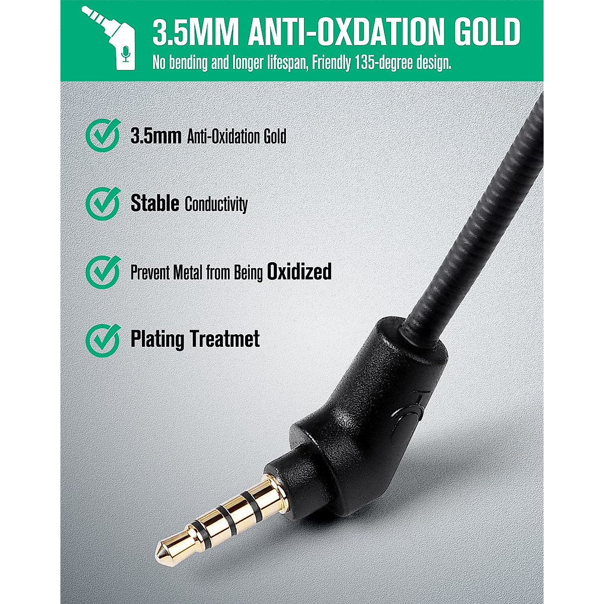 AKKE Hyperx Headset Mic Replacement Cloud Flight 3.5mm Jack Detachable Microphone Boom Noise Cancelling Compatible for Kingston HyperX Flight, Flight S,Gaming Headsets