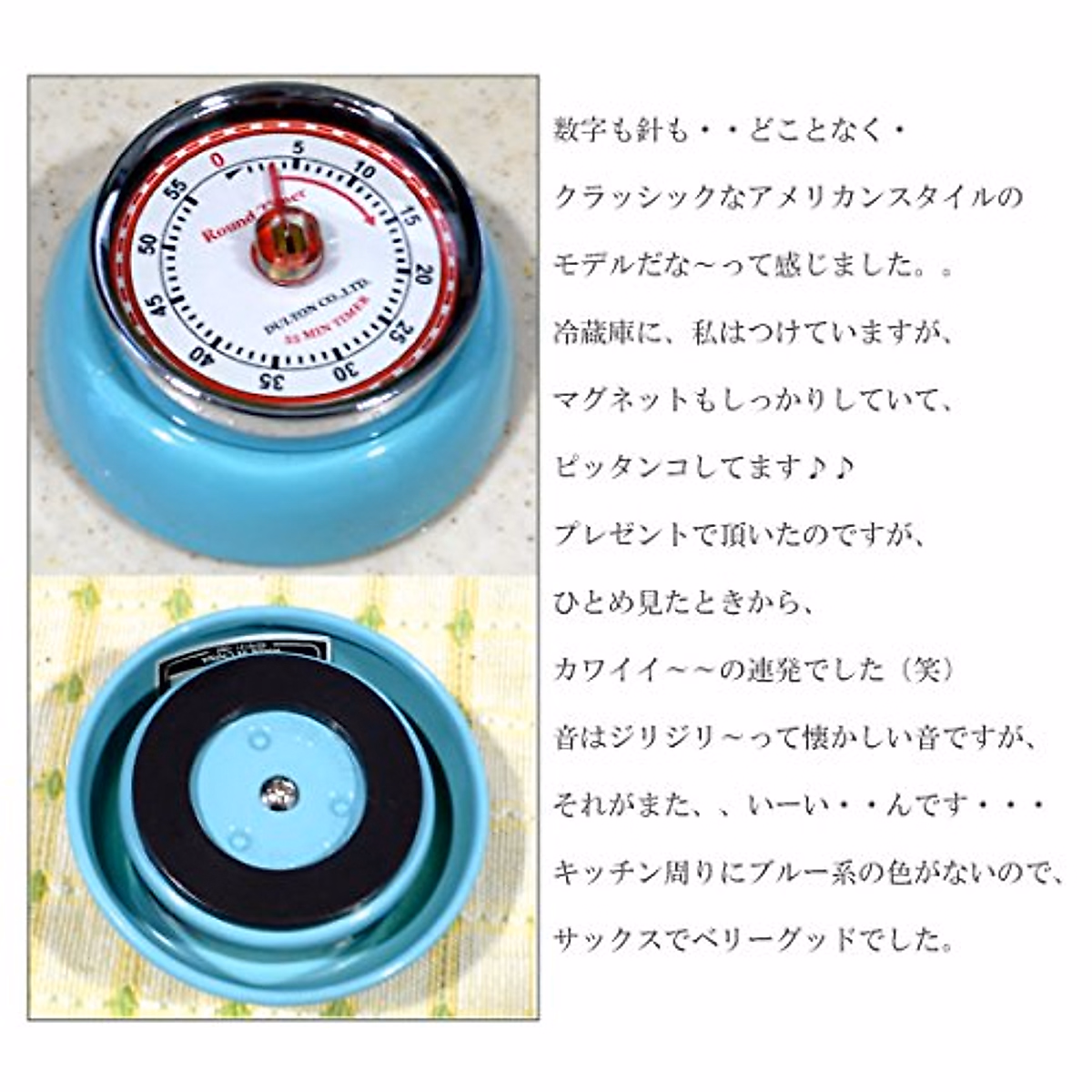 Dulton 100-189IV Kitchen Timer with Magnet, Ivory, Steel, Analog, Retro, Diameter 2.8 inches (70 mm), Depth 1.2 inches (30 mm)