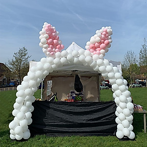 NISOCY White Balloons Arch Kit, 102PCS 18In 12In 10In 5In Arch Garland for Wedding, Bride Engagement, Festival Picnic, Birthday, White Theme Anniversary Christmas Decoration With 33FT Ribbon