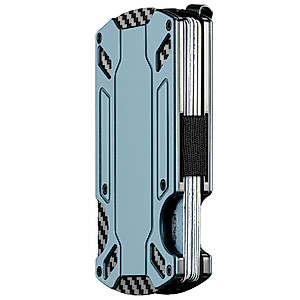 furid Minimalist Wallet for Men, Metal Wallet, Tactical Wallet, Money Clip Wallet for Men Slim, RFID Blocking Card Holder Wallet, Carbon Fiber Wallet