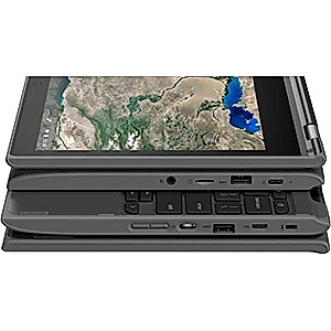 Lenovo 300e 11.6" 2-in-1 Touchscreen Chromebook (Intel N4020, 4GB RAM, 32GB Storage, Stylus, Webcam), Ruggedized & Water Resistant, Flip Convertible Home & Education Laptop, Chrome OS (Renewed)