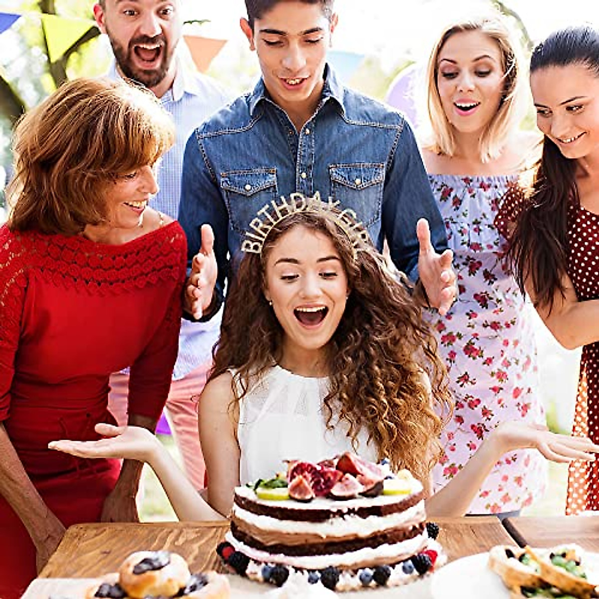 WLLHYF Birthday Crowns Girl Headband Birthday Sash Bling Rhinestone Hair Band Princess Tiara Sweet Happy Birthday Accessories for Women Girls Party Valentine's Day Festival Decorations