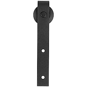 AmazonBasics Sliding Barn Door Hardware Kit, 6.6 Foot, J Shape, Black