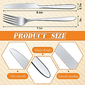 Nuenen 200 Pcs Forks and Knives Stainless Steel Forks Silverware Set Include 100 Dinner Forks and 100 Knives Flatware Set Tableware Cutlery Set for Home Restaurant, Mirror Polished, Dishwasher Safe