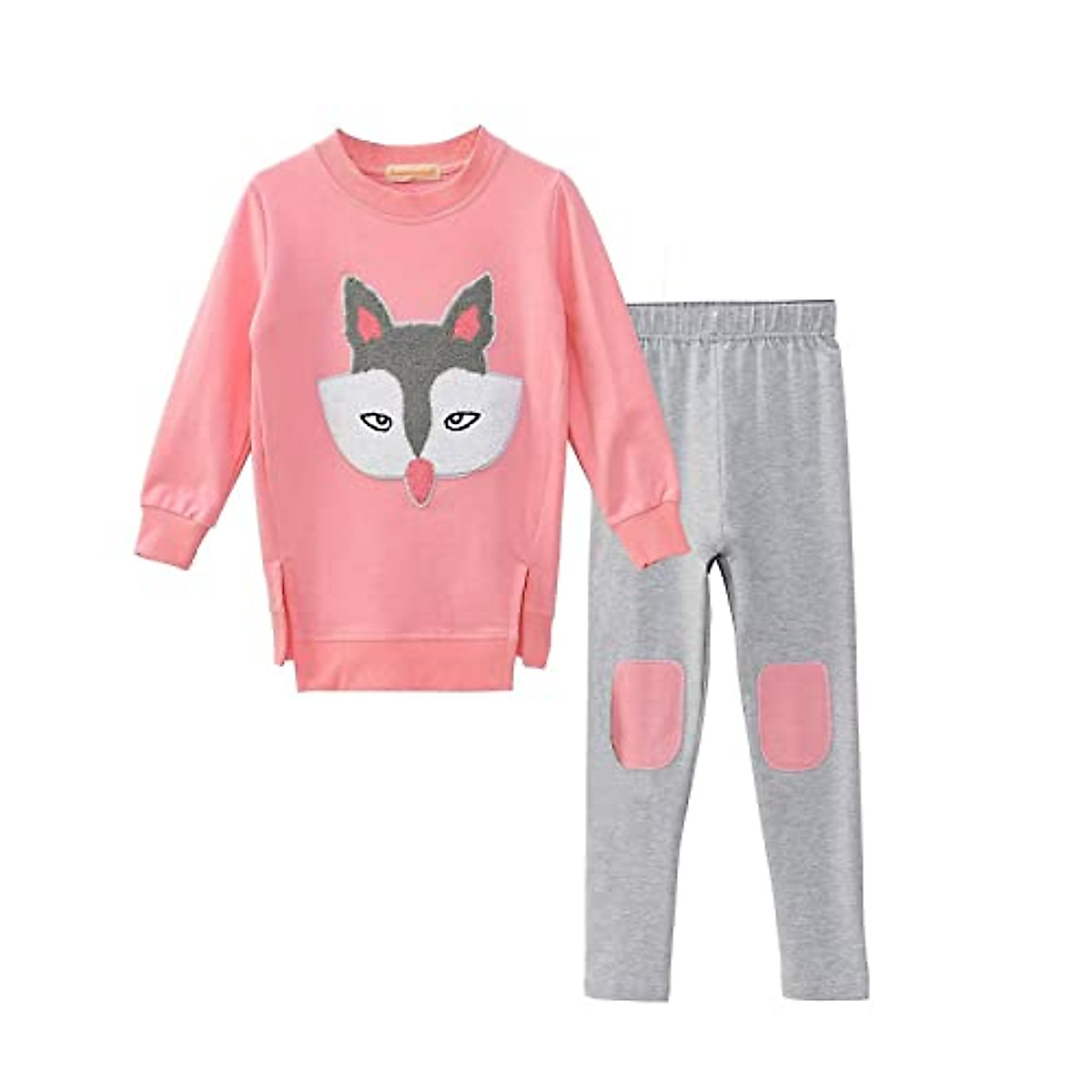 Baby Boy Christmas Outfit Suit Pattern Girls Sweatshirt Children's Leggings Two-piece Cartoon New Born (Pink, 7-8 Years)