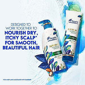 Head & Shoulders Supreme Anti Dandruff Shampoo and Conditioner Set, Sulfate Free, Argan & Jojoba Oil, For Dry Scalp, Nourishes & Smooths, Safe for Color Treated Hair, 11.8 & 9.4 Fl Oz