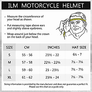 ILM Motorcycle Helmets Modular Dual Visor Flip-up Full Face Street Bike Racing Helmet DOT 5 Colors Model 808 (M, Green)