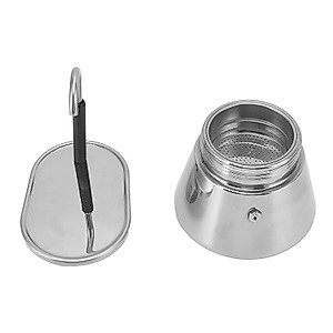 Gugxiom Stainless Steel Moka Pot, Mini Camping Coffee Percolator, Classic Italian Style Stainless Steel Coffee Pot, Light and Resistant, for Outdoor Camping