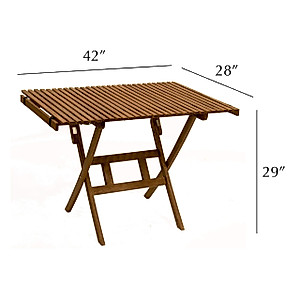 BYER OF MAINE - Pangean Roll Top Folding Wood Table, Hardwood Portable Table for Bistro, Deck, or Camping, Use Indoors or Outdoors