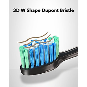 MySmile Electric Toothbrush Replacement Heads, 6 Packs (Black)