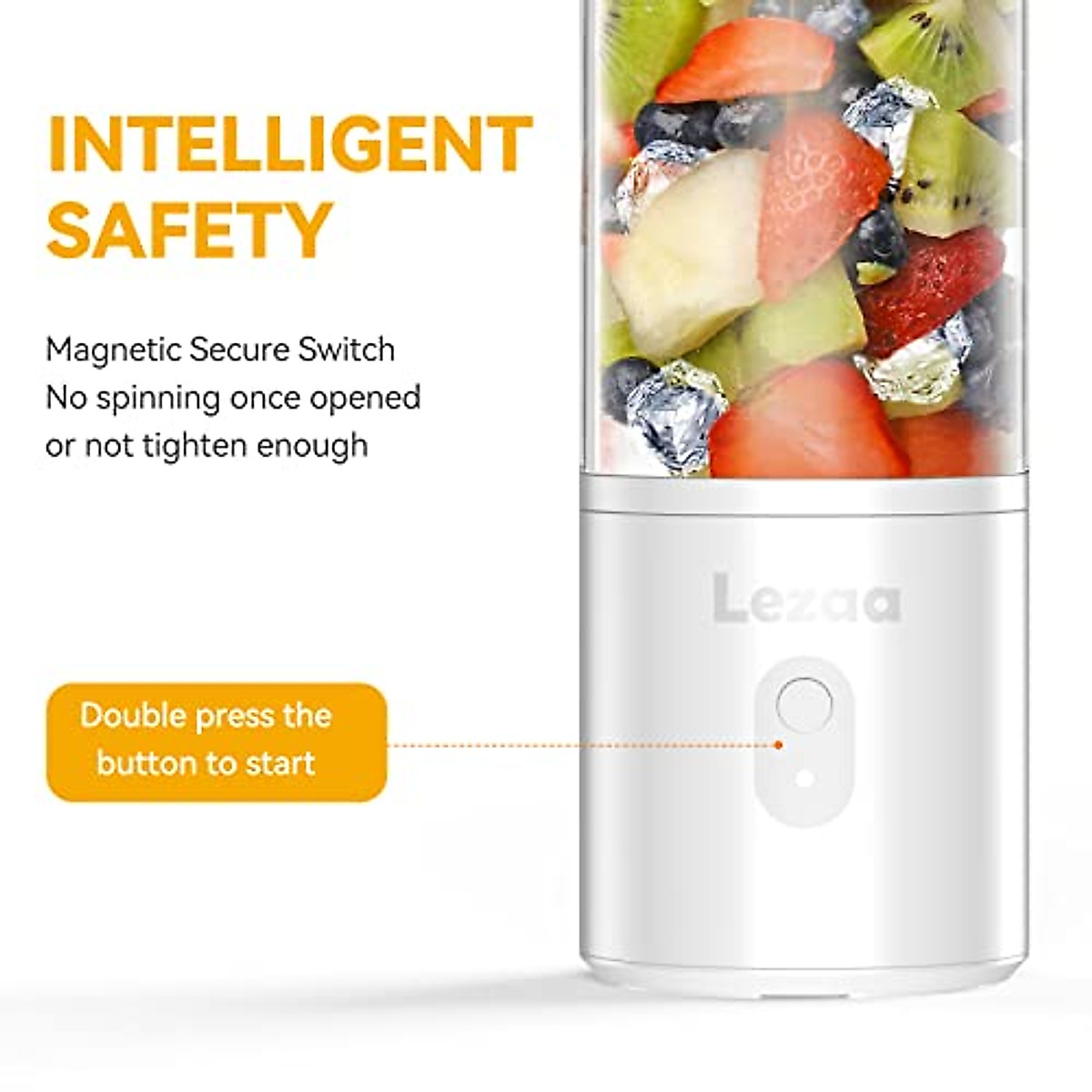 Portable Blender, Blender for Shakes and Smoothies, Personal Blender, USB Rechargeable 14 Oz Mini Blender With for Traveling, Outdoor, Gym, Office