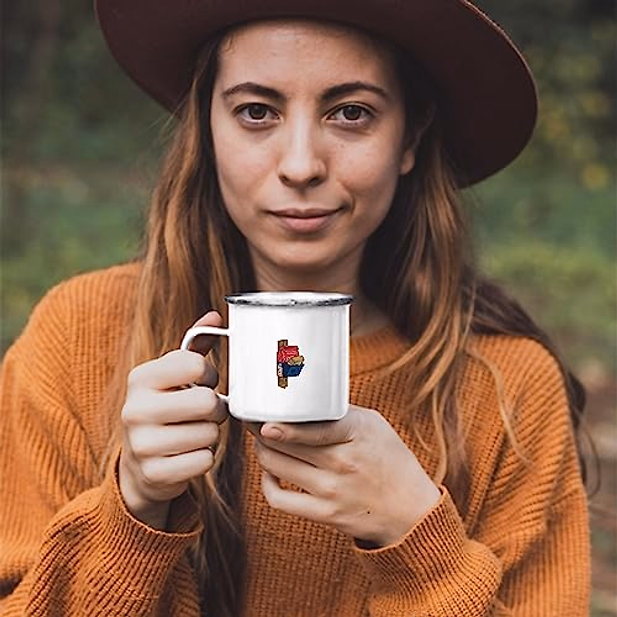 Unique Gift Idea Vintage Mailbox with Package Inside Enthusiasts 12oz Enamel Silver Mug