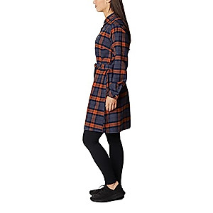 Columbia Women's Holly Hideaway Flannel Dress, Warm Copper Simple Tartan, Medium