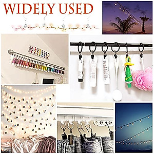 Renashed 50 Pack Curtain Clip String Hanger Outdoor Indoor Photo Hook Stainless Steel Hook Silver (Silver)