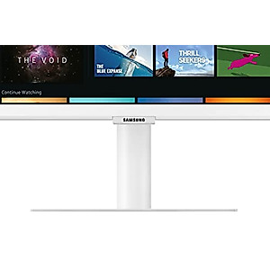 SAMSUNG 32" M70B Series 4K UHD USB-C Smart Monitor & Streaming TV, 4ms, 60Hz, HDR10, Wireless Display, Slimfit Camera, Gaming and IoT Hubs, Alexa Built in, 2022, LS32BM703UNXZA, White