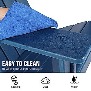 Piamomso Folding Plastic Adirondack Chair, All Weather Resistant Fire Pit Chair for Outside Patio Lawn Garden Backyard Deck, Blue