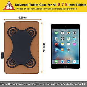 Frankmate 7 inch Tablet Case, Universal Tablet Case for All 6 7 8 Inch Tablets, Leather Protective Cover Stand Folio Case Compatible with iPad Samsung Android Tablets