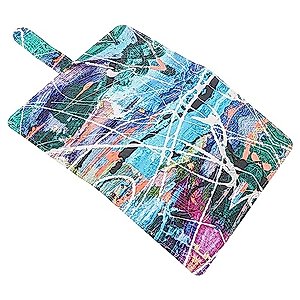 3in Photo Album, PU Leather Cover 16 Individual Pages Camera Photo Album Lock for Movie Ticket (Colorful Graffiti)