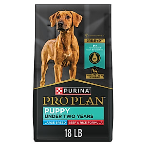 Purina Pro Plan High Protein Large Breed Puppy Food With Probiotics, Beef and Rice Formula - 18 lb. Bag