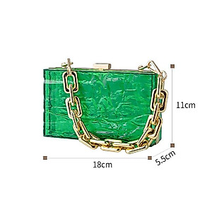 Women Acrylic Clear Purse Evening Clutch Vintage Banquet Shoulder Handbag(Coffee)