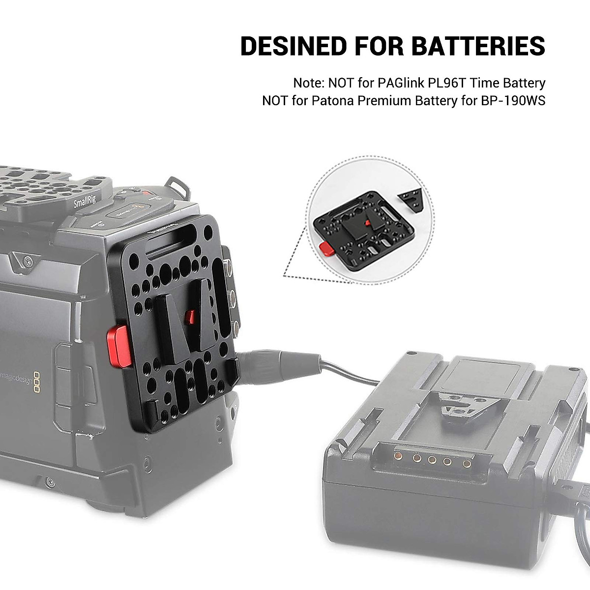 SmallRig V Mount Battery Plate, V-Lock Assembly Kit, Female V-Dock Male V-Lock Quick Release Plate – 1846C